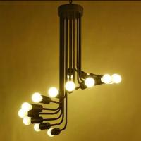China Black staircase shape vintage spiral wrought iron hotel chandelier(WH-CI-157) for sale