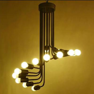 China Black staircase shape vintage spiral wrought iron hotel chandelier(WH-CI-157) for sale