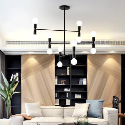 China Postmodern chandelier Black Gold Adjustable whirling Indoor lounge room Atomium Chandeliers(WH-MI-342) for sale