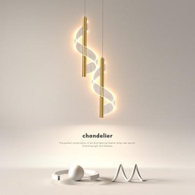 China Modern Led Pendant Lights Minimalist Acrylic Hanglamp For Dining Room Bedroom Spril Light(WH-AP-513) for sale