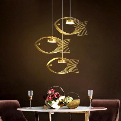 China Modern Led Pendant Lights Designer Iron Fish Hanglamp For Dining Room Study zhongshan lighting(WH-AP-525) for sale