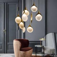 China Modern Pendant Light Spoon LED Brass Resin Lamp For Hotel Living Room Hanging lamp(WH-AP-526) for sale