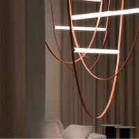 China Postmodern Leather Belt Chandelier Living Room Villa Building Coffee long Chandelier(WH-MI-383) for sale