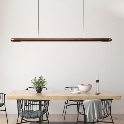 China Rural Chandelier  Black Walnut simple Strip Kitchen Home indoor Wood Chandelier(WH-MI-397) for sale