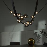 China Modern Black Leather Chandelier for Living Room Hall Villa Home Long Chandelier(WH-MI-401) for sale