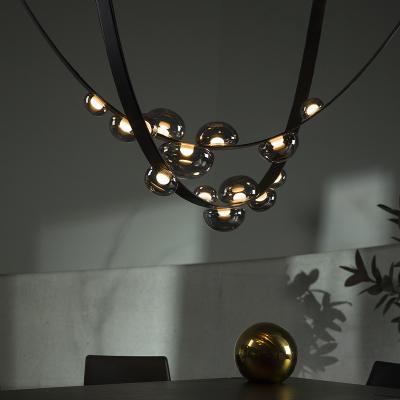 China Modern Black Leather Chandelier for Living Room Hall Villa Home Long Chandelier(WH-MI-401) for sale