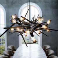 China Postmodern Thorn Designer Chandeliers Creative Living Room Villa black chandelier(WH-MI-412) for sale