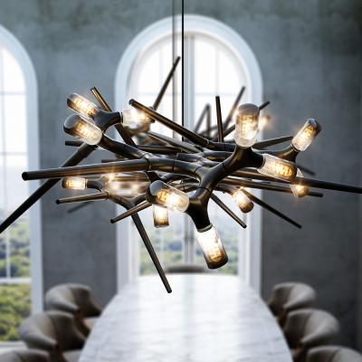 China Postmodern Thorn Designer Chandeliers Creative Living Room Villa black chandelier(WH-MI-412) for sale