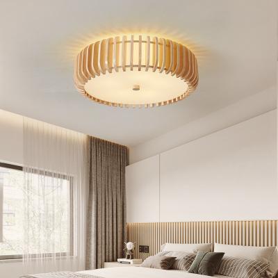 China Modern Natural Wooden Ceiling Lamp for Bedroom Rubber Round Wooden ceiling lamp(WH-WA-48) for sale
