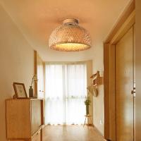China Modern Natural Bamboo Ceiling Lights E27 Minimalism Home wicker rattan ceiling lamp(WH-WA-52) for sale