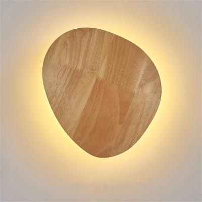 China 8W 12W Modern Nordic Interior Wooden Wall Lamp Bedroom Bedside Aisle Design Round Oval LED ceiling lamp(WH-WA-54) for sale