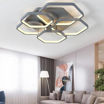 China Modern Polygon Ceiling Lights For Bedroom Living Room Color Grey Or White Ceiling Light(WH-MA-278) for sale