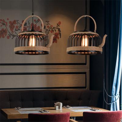 China American Retro Teapot Industrial Pendant Lights  Living Room Kitchen  Rope Pendant Light(WH-VP-192) for sale