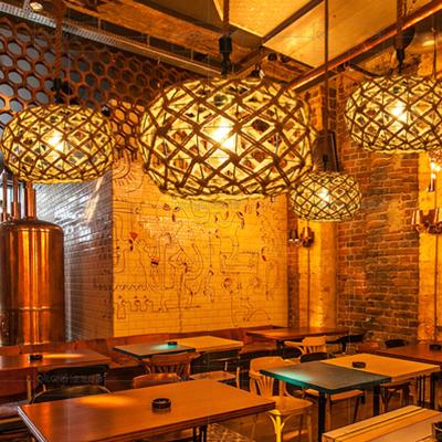 China Nordic Living Room Dining Room Chandelier  Rope Light Round Personality Bar Cafe Lighting(WH-VP-206） for sale