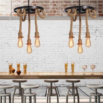China Loft Iron  Rope Chandelier Retro Industrial Light Fixture Dining Room Light(WH-VP-207) for sale