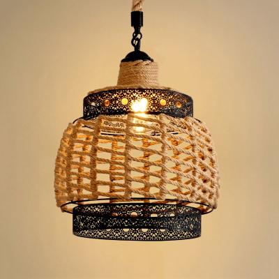 China American  Rope Light Retro Restaurant Chandelier Dining Room Lighting Fixture Iron Drop Light(WH-VP-201) for sale