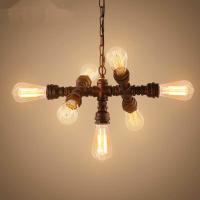 China Loft Industrial Style Retro Water Pipe Chandelier Restaurant Aisle Coffee Shop Iron pendant lamp(WH-VP-222) for sale