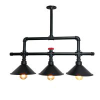 China Vintage industrial wind and water pipe chandelier creative three end restaurant bar kitchen long lamp（WH-VP-226) for sale