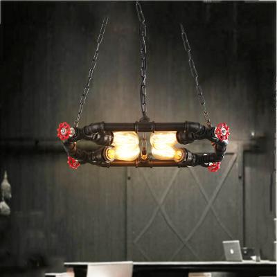 China Retro American Iron Dining Room Chandelier Restaurant Bar Kitchen Light Ring Loft Pendant Light(WH-VP-229) for sale