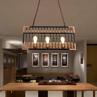 China Industrial Vintage Loft Wood Abacus Chandelier Restaurant Coffee Shop Bar Creativity Boat lamp(WH-VP-239) for sale