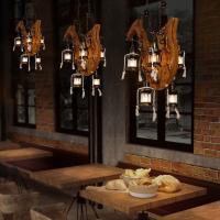 China Antique Industrial Retro Wood E27 LED Ceiling Chandelier Lightin Creative LOFT Bar luminaire(WH-VP-241) for sale
