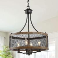 China Industrial Retro Ceiling Lamp American Farmhouse Wood Grain Lamp Dining Room Porch Lighting(WH-VP-243) for sale