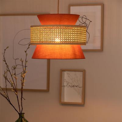 China New Handmade Orange Bamboo Fabric Colorful Luxury Simple Japanese lamp(WH-WP-58） for sale