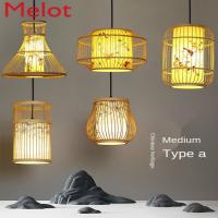 China Bamboo Chandelier Zen Restaurant Dining Restaurant Box Tea Room Ancient Style Lantern Pendant lamp(WH-WP-86) for sale