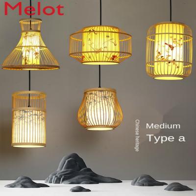 China Bamboo Chandelier Zen Restaurant Dining Restaurant Box Tea Room Ancient Style Lantern Pendant lamp(WH-WP-86) for sale