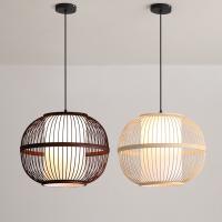 China Bamboo Weaving Pendant Lamps Chinese Zen Tea Room Lamp Hotel Droplight(WH-WP-63) for sale