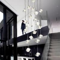China Stair long ceiling chandelier modern and simple LED cube crystal chandelier(WH-NC-111) for sale