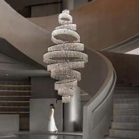 China Ring Luxury Staircase Crystal LED Chandelier For Living Room Lobby Large Cristal interior lighting（WH-NC-114) for sale