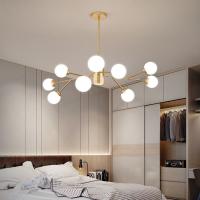 China Nordic Tree Branch Led Ceiling Chandelier Glass Ball Lampshade Black Gold Chandelier(WH-MI-417) for sale