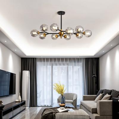 China Modern Glass Ball Chandeliers for Dining Room Kitchen Living Room Bedroom Smoke Glass Lamp(WH-MI-425) for sale