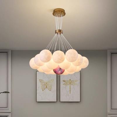 China Nordic 3D Printed Moon Lampshade Ceiling Chandelier New LED lustre Moon Hanging lamp(WH-MI-434) for sale