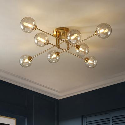 China Nordic Modern LED Chandelier For Living Room Dining Room Bedroom Kitchen Glass Ball Ceiling Lamp(WH-MI-439) for sale