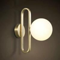 China Nordic Bedside Wall Lamp modern golden Indoor bedroom Corridor stairs loft Glass Ball Wall Lamp(WH-OR-238) for sale
