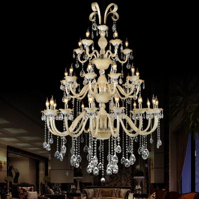 China Traditional Large Crystal Chandeliers For Hotel Foyer Project Lighting (WH-CY-35） for sale
