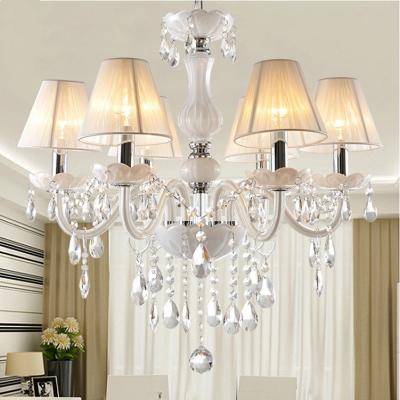 China 6 lights White Crystal chandelier Dining room Kitchen Bathroom Lamp Fixtures (WH-CY-37) for sale