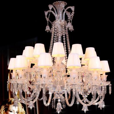 China Silver Candle Crystal Chandelier Light With Lampshade （WH-CY-60) for sale