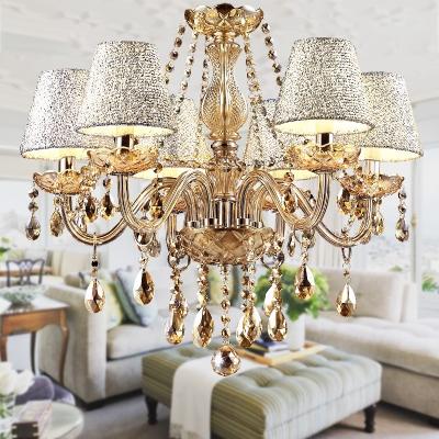 China Small elegant chandeliers Light Fixtures 6 Lights With lampshade (WH-CY-64) for sale