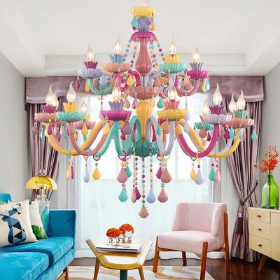 China Multi colored Macaron crystal chandelier (WH-CY-140) for sale