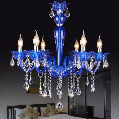 China Votive Crystal chandelier Blue Color For Home Lighting (WH-CY-147) for sale