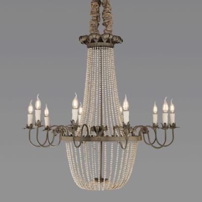 China Large wood bead chandelier pendant lights indoor home lighting (WH-CI-06) for sale