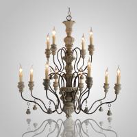 China Gray wood and iron chandelier E14/E14 Socket (WH-CI-14) for sale