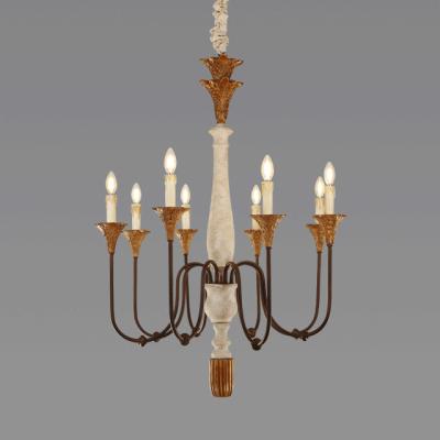 China Mexican black wrought iron candle chandelier for home lighting（WH-CI-27) for sale