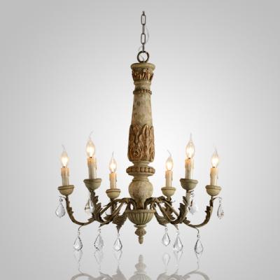 China Reclaimed wood pendant light with crystal (WH-CI-34) for sale