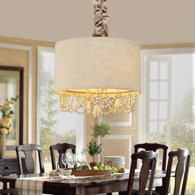 China Wood sphere pendant light with Frabic Lampshade (WH-CI-41) for sale