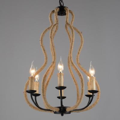 China European french Wrought Rope Iron chandeliers for Dining room Kitchen (WH-CI-46) for sale