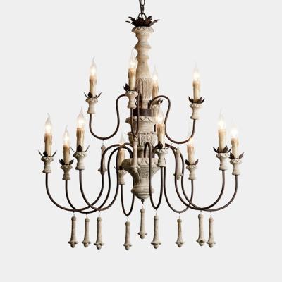 China Wood and brushed nickel chandelier for Kitchen Bedroom (WH-CI-55) for sale